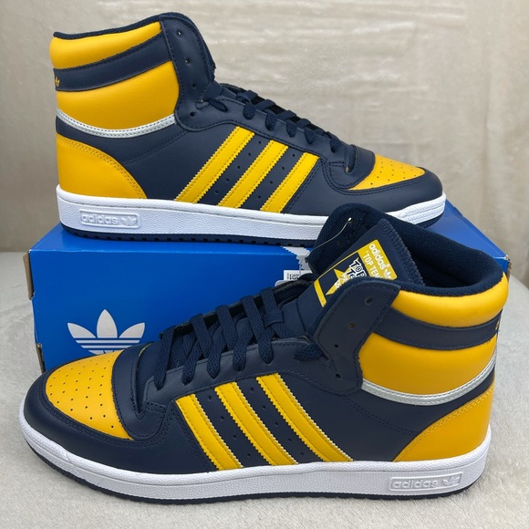 adidas | Shoes | Adidas Top Ten Hi Collegiate Navy Gold Michigan | Poshmark